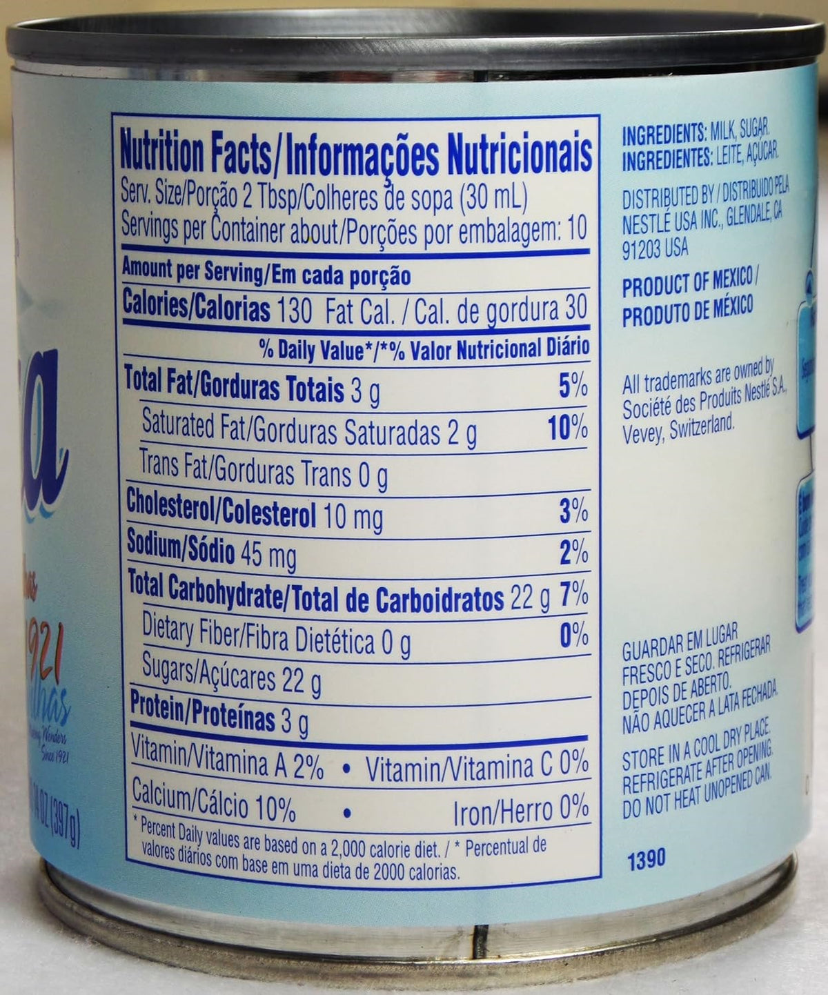Condensed Milk Ingredients Label LEITE CONDENSADO BRAZILIAN CORNER